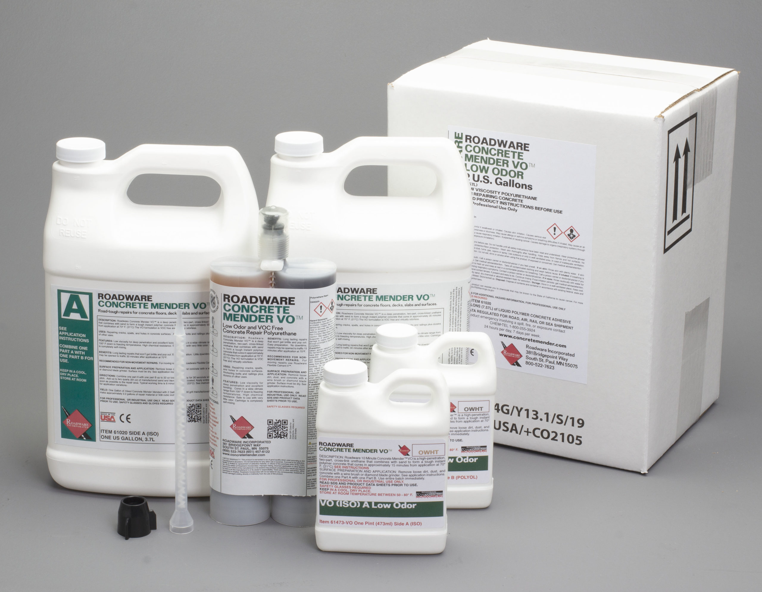 Roadware Low Odor Concrete Mender VO™ Concrete Repair Polyurethane. | Roadware Incorporated